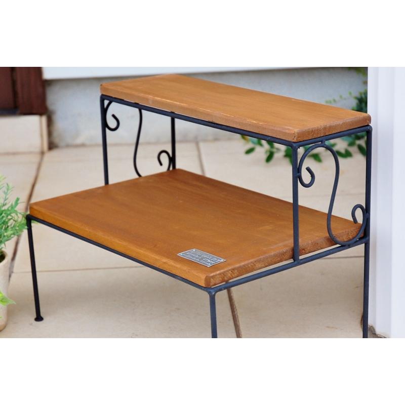 プランターラック 送料無料 ガーデニング雑貨 2ステップ スモールテーブル (A) スタンド シェルフ 棚 安い 飾り棚 フラワーラック azi-azi アジアジ ベンチ :11962 ...