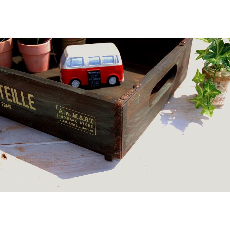 ガーデニング雑貨 木箱 ガーデンボックス レトロ M L 2個セット ボトルケース 黒 プランター アンティーク ガーデン雑貨 azi-azi アジアジ ガーデニングボックス : zakka ...