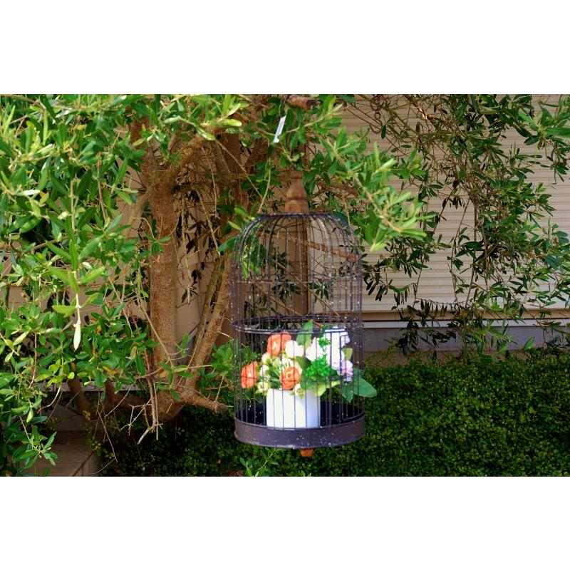 ガーデニング雑貨 バードゲージ 鳥かご L 大きい ラウンド フラワーラック ガーデンオブジェ azi-azi アジアジ ディスプレイ プランターラック ガーデンスタンド : zakka ...
