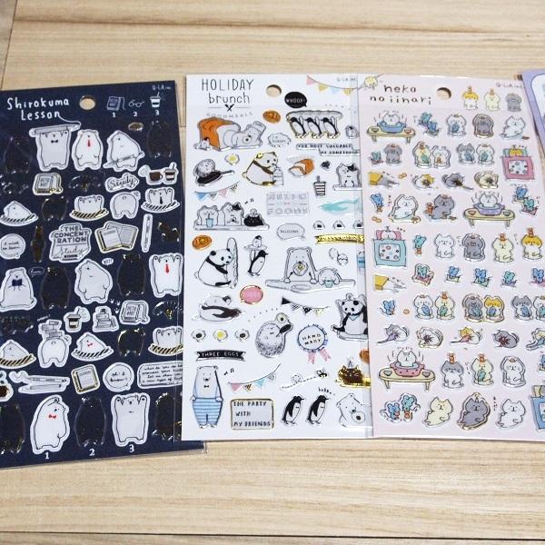 ちょいぷっくり スタンプメッセージ シール 5点セット（ゆかいなあにまる）11095s-5/ねこ/しろくまれっすん :11095s-5:雑貨の ...