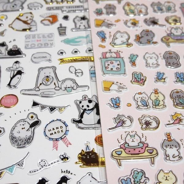 ちょいぷっくり スタンプメッセージ シール 5点セット（ゆかいなあにまる）11095s-5/ねこ/しろくまれっすん : 11095s-5 ...