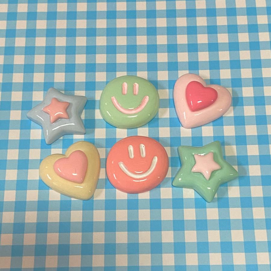 SALE☆アソートパーツ☆パステルカラーパーツ6個セット（NO.05515）《ミニチュア ハンドメイド 手芸 手作り かわいい パーツ プラパーツ デコ 》 : RainbowDrop ...