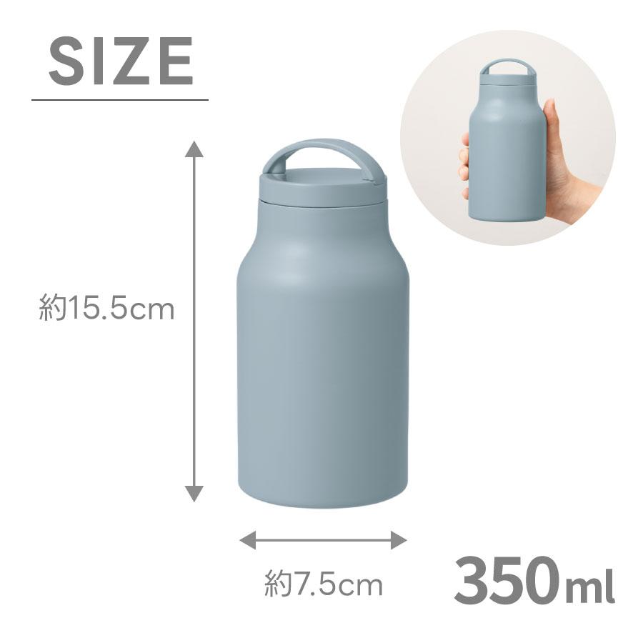 Handit ステンレスボトル持ち手付き 350ml | 真空二重構造 保温 保冷 サーモ 水筒 ボトル マイボトル サーモボトル 蓋付き プレゼント 父の日 母の日 : 雑貨ネットオンライン ...