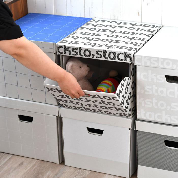 stacksto. 収納ボックス フタ付き おしゃれ stacksto スタックストー ジョードロップ 前開き 収納ケース 白 ホワイト jawdrop : 雑貨ショップドットコム - 通販 ...