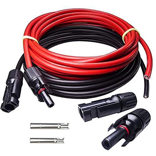 Cleqee 10AWGソーラー延長ケーブル 6m 10AWG（6mm2） ソーラーケーブル MC4コネクター ソーラーパネルアダプタキットツー : za18f8192a2e : 雑貨 ...