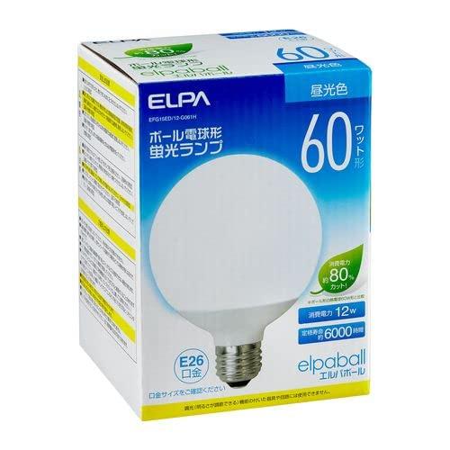 エルパ(ELPA) 電球形蛍光灯G形60W形 電球 100V 12W 730lm 3波長形昼光色 屋内用 EFG15ED/12-G061H : 雑貨Victor - 通販 - Yahoo!ショッピング