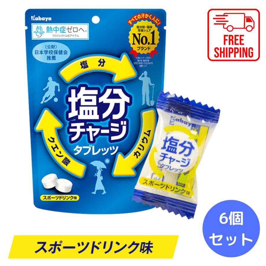 塩分チャージ タブレッツ カバヤ スポーツドリンク味 81g × 6個セット : za1-66 : 雑貨屋-SANRYU - 通販 ...