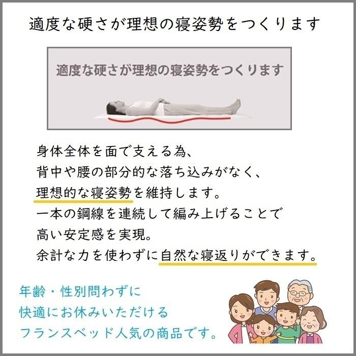 フランスベッド お得なベッドセット エディ シングル 【送料・開梱組立設置無料】TW-010α付き 人気マットレスとフレームEY-01Fのセット販売商品 :FB-EY01F-LEG-WN ...