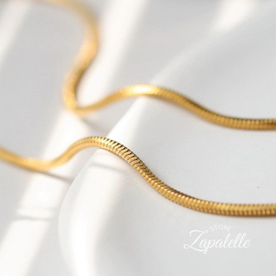 アンクレット レディース ゴールド 18KGP シンプル スネークチェーン アクセサリー 足首 つけっぱなし サージカルステンレス 金属アレルギー対応 : ZAPALELLE STORE ...