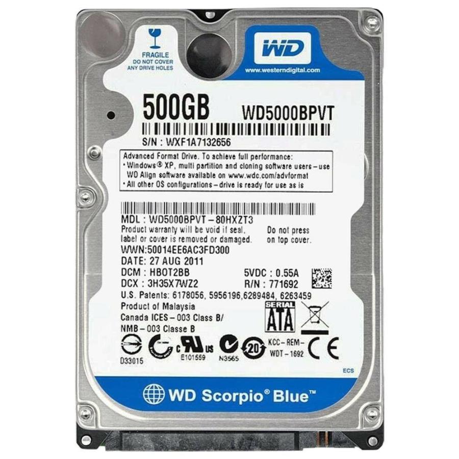 ウエスタンデジタルスコーピオブルー500GB内蔵5400RPM 2.5 ""（WD5000BPVT）HDD : 264260527637 ...
