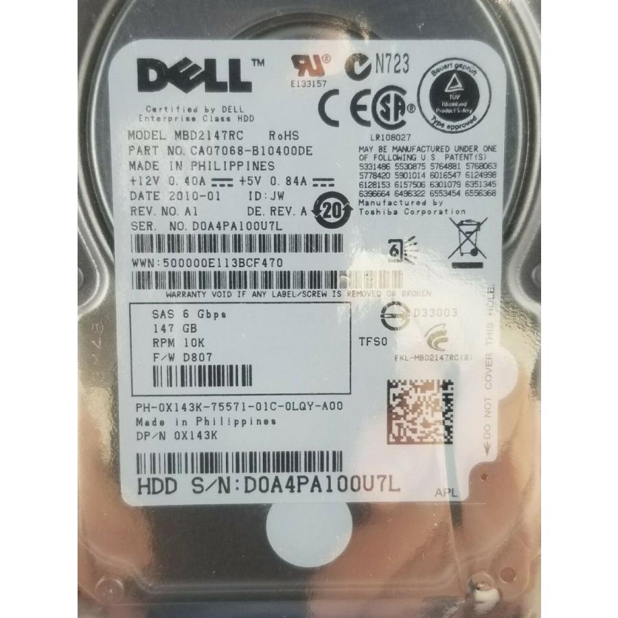 Dell 146GB SAS 6GB / S 10K HDDモデルMBD2147RC - キャディー付き : 284532039148 : ジョイショップ ヤフー店 - 通販 - Yahoo ...