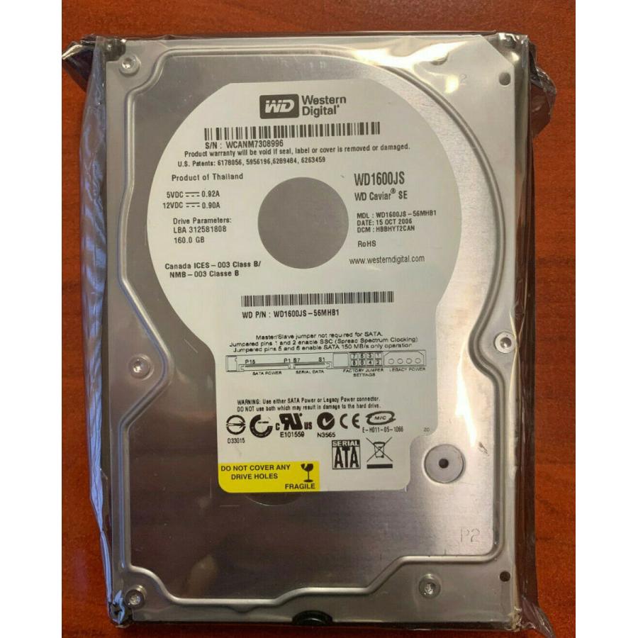 新しいWD ウエスタンデジタル 160GB Sata Caviar SE 7200RPM 8MB WD1600JS :303491219456 ...