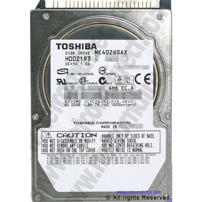 東芝MK4026GAX 40GB IDE 5400 RPM。 2.5 ""内部ノートブックハードドライブ - HDD2193 ...