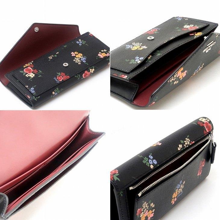 COACH コーチ 財布 レディース 長財布 花柄 ブラック 黒 COACH コーチ 財布 レディース 長財布 花柄 ブラック 黒