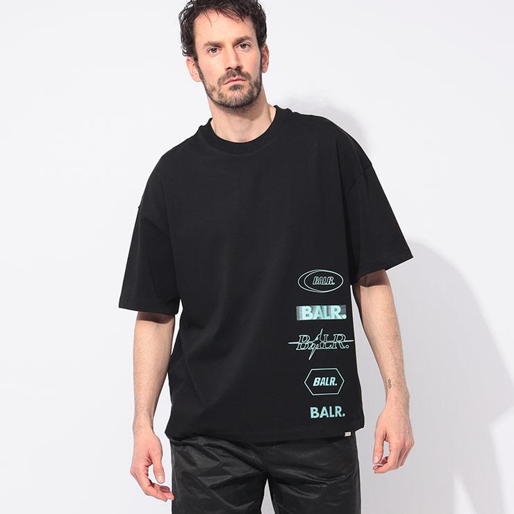 ボーラー BALR. Tシャツ メンズ カットソー コットン 半袖 クルーネック 刺繍 ジェットブラック 黒 IDENTITY BOX T-SHIRT【送料無料】 BALR.（ボーラー） 半袖 Tシャツ メンズ ロゴプリント クルーネック