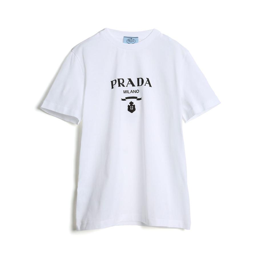PRADA プラダ レディース Tシャツ ロゴプリント クルーネック PRADA プラダ レディース Tシャツ ロゴプリント クルーネック