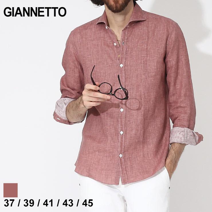 GIANNETTO ジャンネット シャツ リネンシャツ メンズ 長袖シャツ 無地 ブランド トップス リネン 麻100％ シンプル GT31828 : ゼンオンライン - 通販 - Yahoo ...