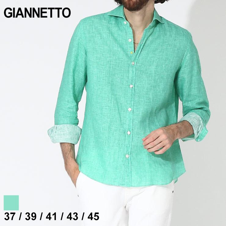 GIANNETTO ジャンネット シャツ リネンシャツ メンズ 長袖シャツ 無地 ブランド トップス リネン 麻100％ シンプル GT31827 : ゼンオンライン - 通販 - Yahoo ...
