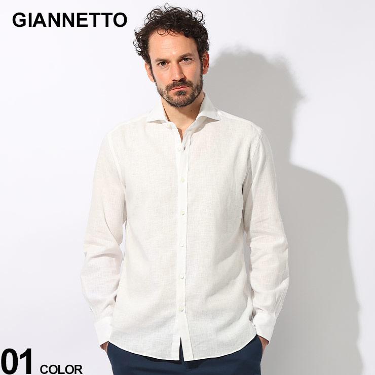 GIANNETTO (ジャンネット) リネン スリムフィット 無地 カッタウェイカラー 長袖 シャツ GT41813A7040 : ゼンオンライン - 通販 - Yahoo!ショッピング