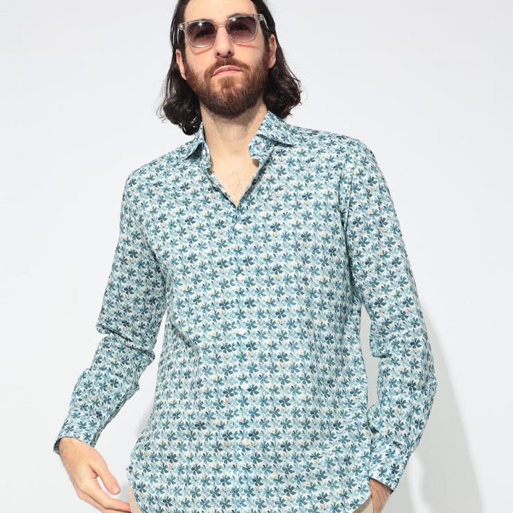 BARBA（バルバ） 長袖 シャツ メンズ 綿100％ フラワー総柄 BARLIU13P147043 : ゼンオンライン - 通販 - Yahoo!ショッピング