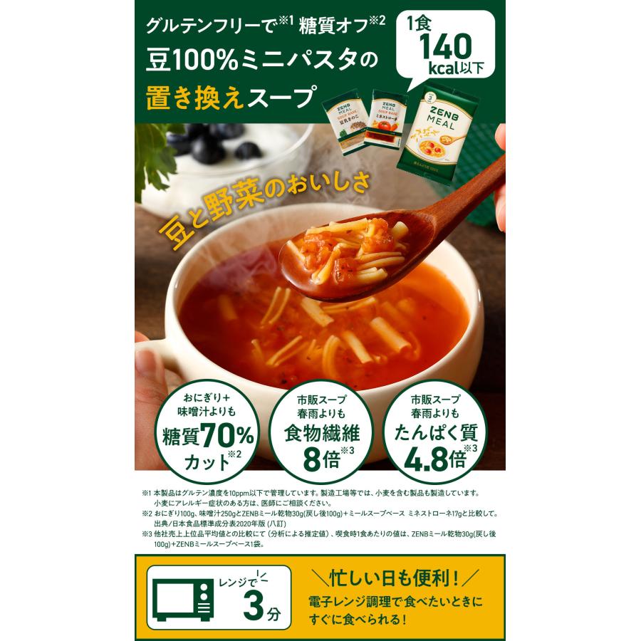 ZENB 糖質オフの豆スープセット ( ゼンブ ミール 10食 ＋ミネストローネ 6食＋豆乳きのこスープ 4食 ) : melpp027-s010mx0s : ZENB Yahoo ...