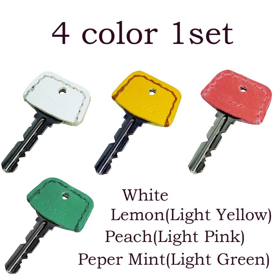 キーキャップ 本革 かわいい 鍵の目印 レザー 本革 日本製 キーカバー シャーベットカラー ラウンドステッチ Zenis ゼニス B-0166【送料無料】【4色1セット】 : b-0166 ...