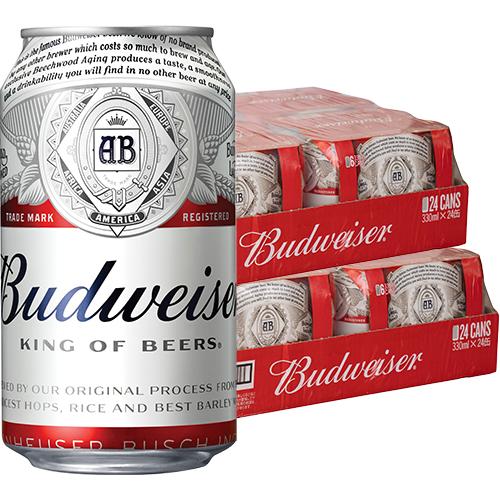 ABI バドワイザー 330ml×24本 2ケース（48本） ビール Budweiser アンハイザー・ブッシュ・インベブ u-yu : 酒の ...