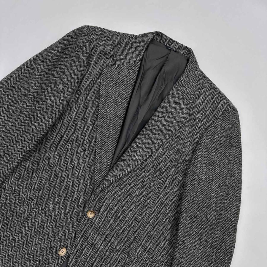 KEYWEST × Harris Tweed キーウェスト ハリスツイード ツイードウール テーラードジャケット ブレザー サイズ 96AB6 96-86-175/ダークグレー系 ...