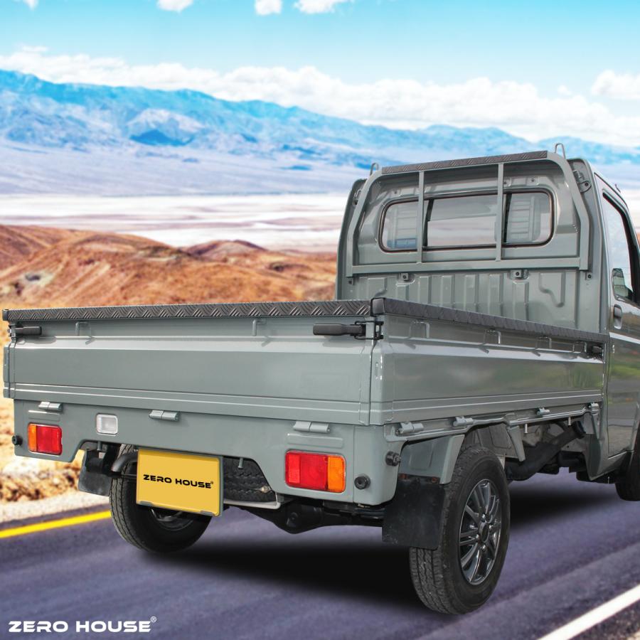 スズキ キャリー DA16T DA52T 軽トラ あおりガード あおりプロテクター あおり保護 ゲート ガード プロテクター ゲート保護 鳥居ガード シルバー ブラック 荷台 : carry ...