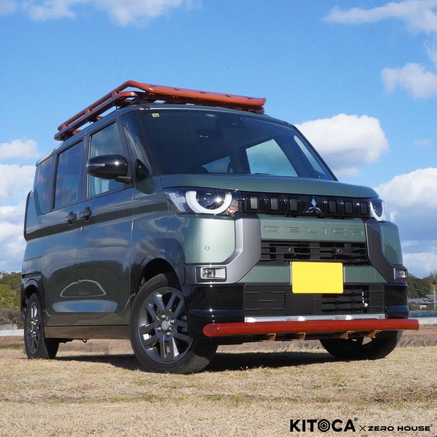 三菱 デリカミニ ekクロススペース カスタム フロント バンパー バンパーガード グリルガード 外装 パーツ 木目 ボルトオン 加工不要 車検対応 リフトアップ KITOCA : ZERO ...