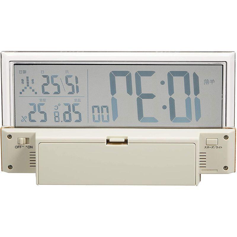 セイコー クロック 置き時計 電波 デジタル カレンダー 温度 湿度 表示 薄茶 木目 模様 SQ782B SEIKO :20211022000258-00015:ZEROKARA工房 ...