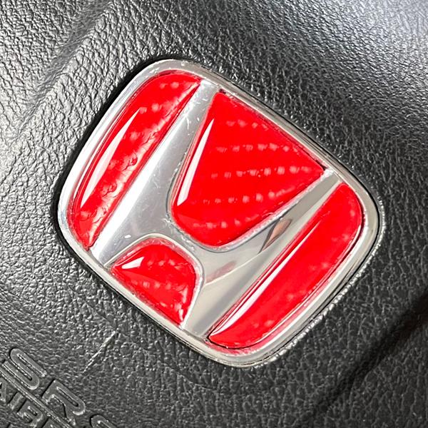 ホンダ ステアリング エンブレム カーボン5Dレッド SDH-H01 ハンドル用 樹脂盛立体3Dシール HONDA ZEROWIN : ZEROWIN - 通販 - Yahoo!ショッピング
