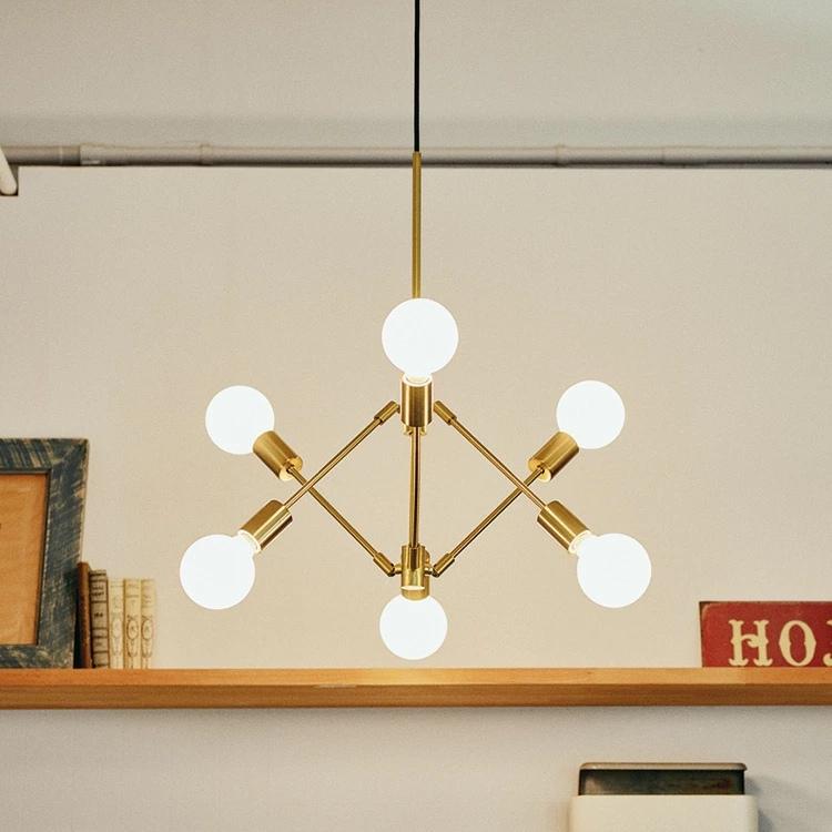 INTERFORM ペンダントライト おしゃれ 北欧 モダン ミッドセンチュリー 照明器具 天井照明 白熱電球付き クリア球 インターフォルム 6灯 グラディスカ Gradiska : zi ...