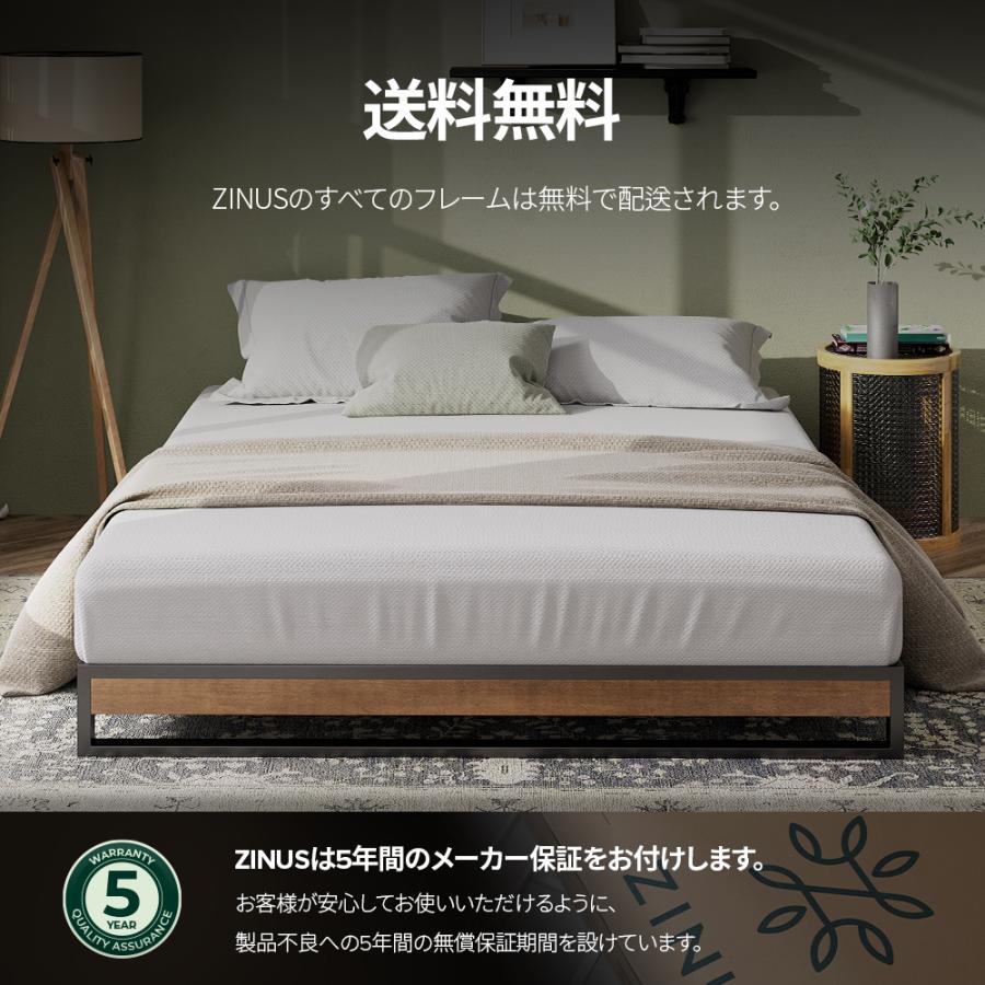 ZINUS ベッドフレーム セミダブル すのこベッド 頑丈 ナチュラル ZINUS ベッドフレーム セミダブル すのこベッド 頑丈 ナチュラル