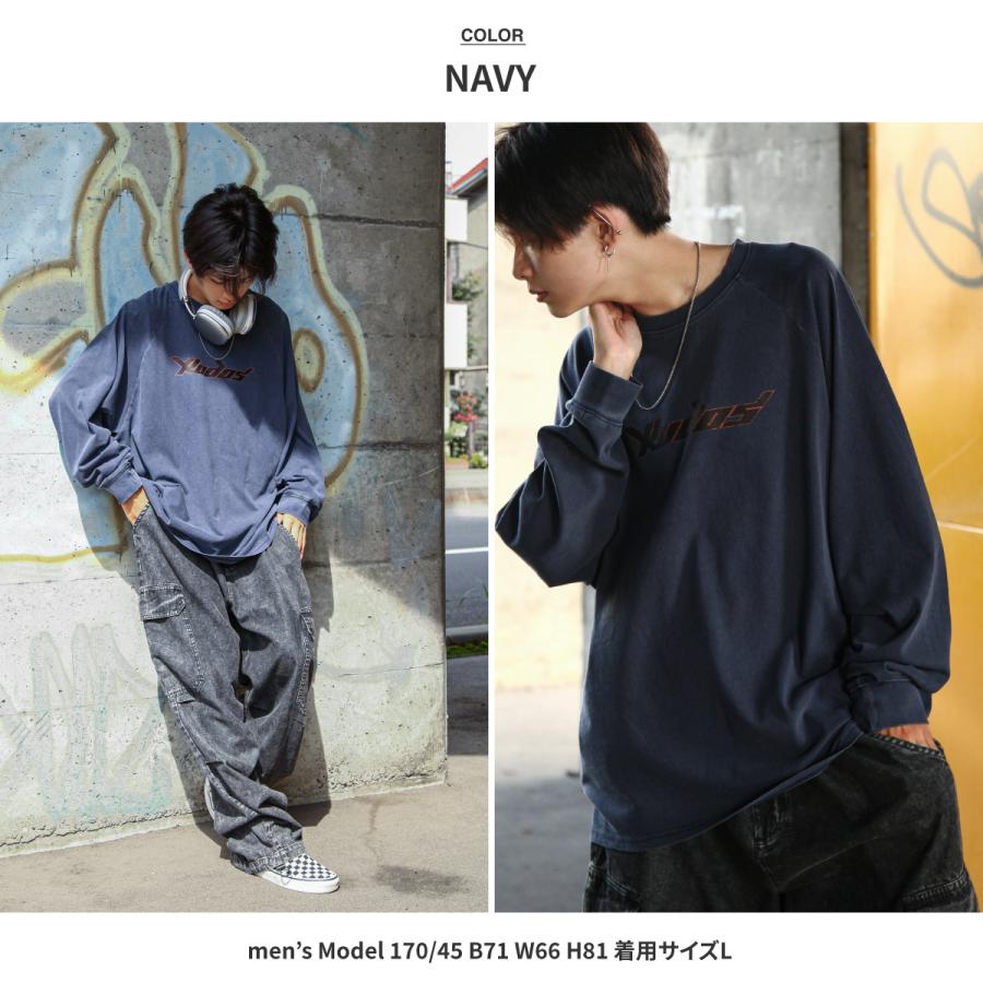 ZIP FIVE ロンT メンズ ピグメント加工 ロゴT ヴィンテージ風 ZIP FIVE ロンT メンズ ピグメント加工 ロゴT ヴィンテージ風