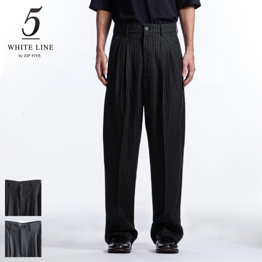 スラックス メンズ パンツ ワイドパンツ ストライプ キレイ目 ファッション (2402-250w) : zip - 通販 - Yahoo!ショッピング