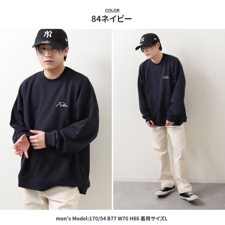FILA トレーナー メンズ スウェット 裏毛 ロゴ刺繍 ワンポイント FILA トレーナー メンズ スウェット 裏毛 ロゴ刺繍 ワンポイント