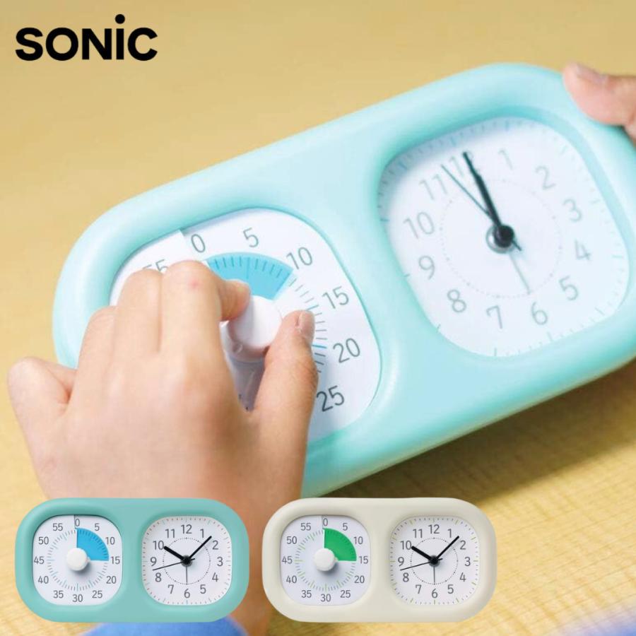 SONiC（ソニック） 時っ感タイマー トキ・サポ 時計プラス 時間の経過を実感 ミントブルー LV-3521-MB ゆうパケット発送につき ...