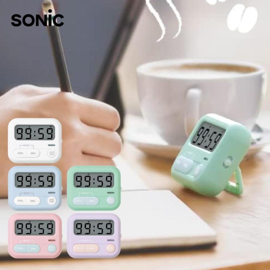 SONiC ソニック タイマー モチベプラス スタディタイマー ミニ LED付 ピンク LV-7097-P ゆうパケット発送につき日付指定不可 ...