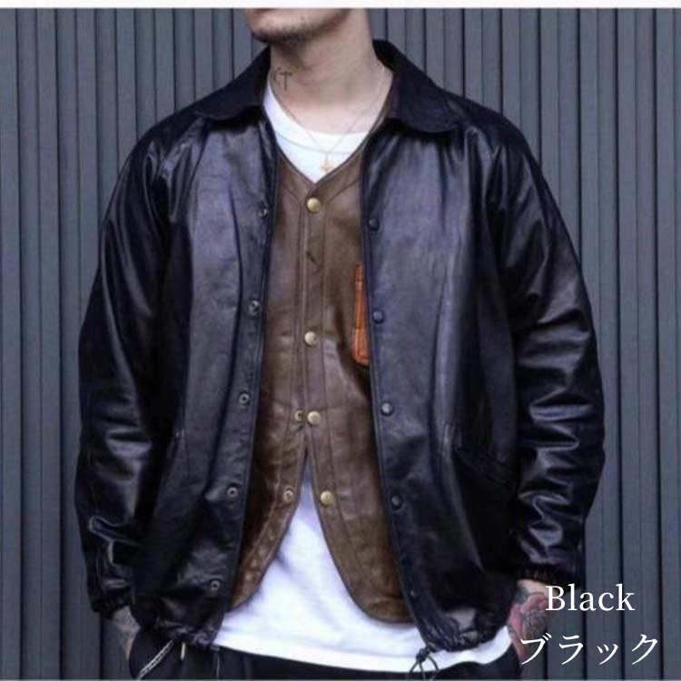 カウレザー ジャケット コート メンズ 牛革 アウター ブラック S/M/L/2L/3L/4L k4b04 : zoeeヤフー店 - 通販 - Yahoo!ショッピング