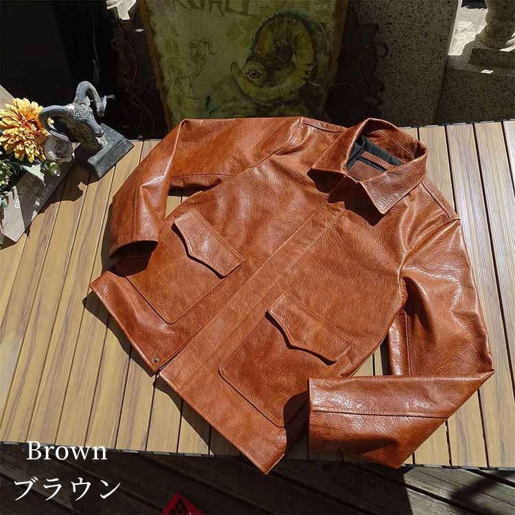 カウレザー ジャケット コート メンズ 牛革 アウター ブラウン M/L/2L/3L/4L/5L k4b10 : zoeeヤフー店 - 通販 - Yahoo!ショッピング