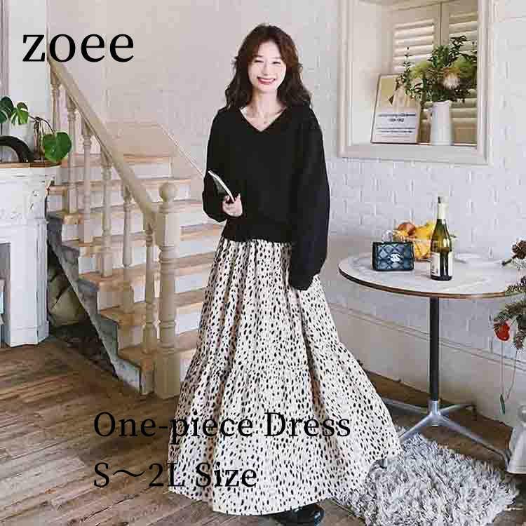 ドッキングワンピース 長袖 Vネック ロング マキシ レディース 春 秋 ブラック S/M/L/2L l1n28 : zoeeヤフー店 - 通販 - Yahoo!ショッピング