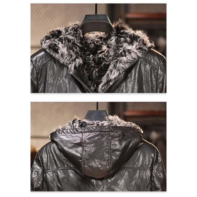 ラムレザー ラムムートン コート フード メンズ アウター 羊皮 本革 秋/冬 ブラック L/2L/3L/4L/5L l4a12 : zoeeヤフー店 - 通販 - Yahoo!ショッピング