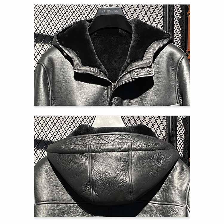 ラムムートン ラムレザー コート フード メンズ アウター 羊皮 本革 秋/冬 ブラック M/L/2L/3L/4L/5L l4a13 : zoeeヤフー店 - 通販 - Yahoo!ショッピング