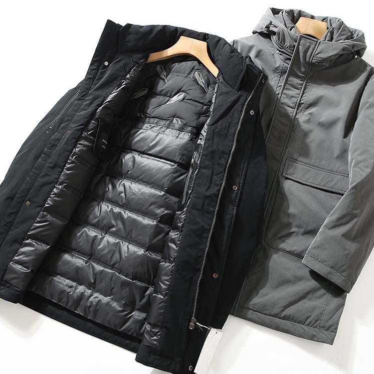 ダウンコート ダウン80% フード付き メンズ 秋/冬 アウター グレー/ブラック L/2L l4c09 : zoeeヤフー店 - 通販 ...