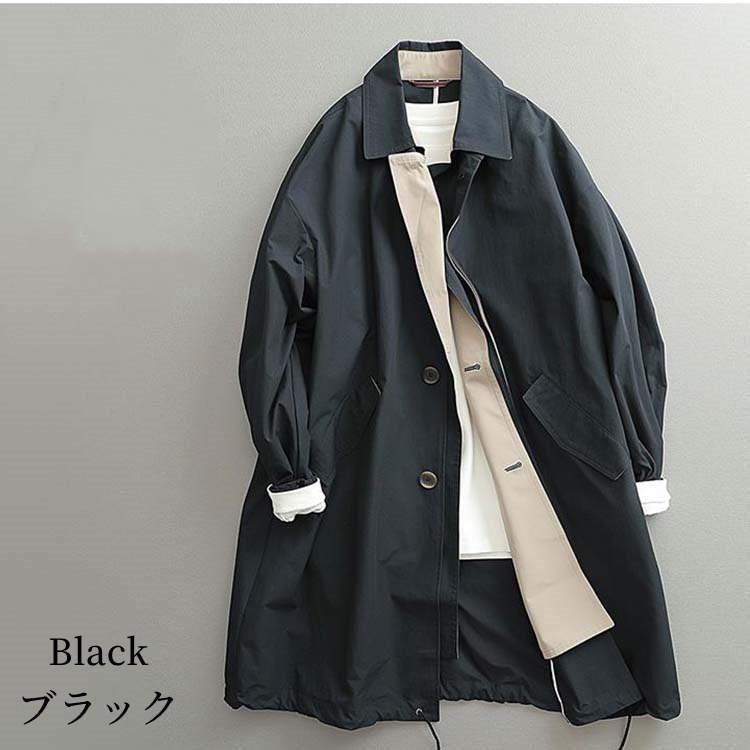 メンズ ジャケット ステンカラーコート スプリングコート アウター 長袖 春/秋 ブラック/カーキ M/L/2L/3L l4t07 : zoeeヤフー店 - 通販 - Yahoo!ショッピング