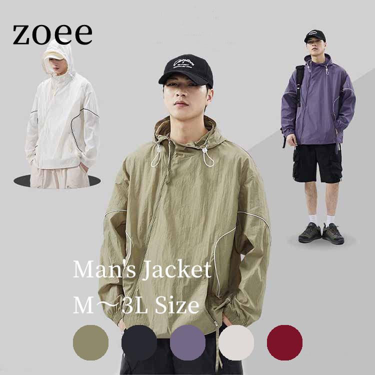 マウンテンパーカー フード ブルゾン ジャンパー ライトアウター コート 長袖 メンズ 春 秋 ホワイト/ブラック/パープル/カーキ/レッド M/L/2L/3L l4t30 : zoeeヤフー ...