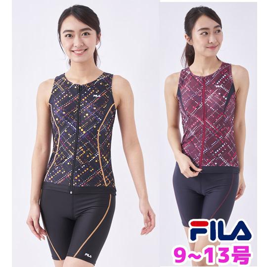 FILA 【FILA(フィラ)】 フィットネス水着 レディース セパレート めくれ防止 着やせ 女性 9号 M,L,LL : zona ...