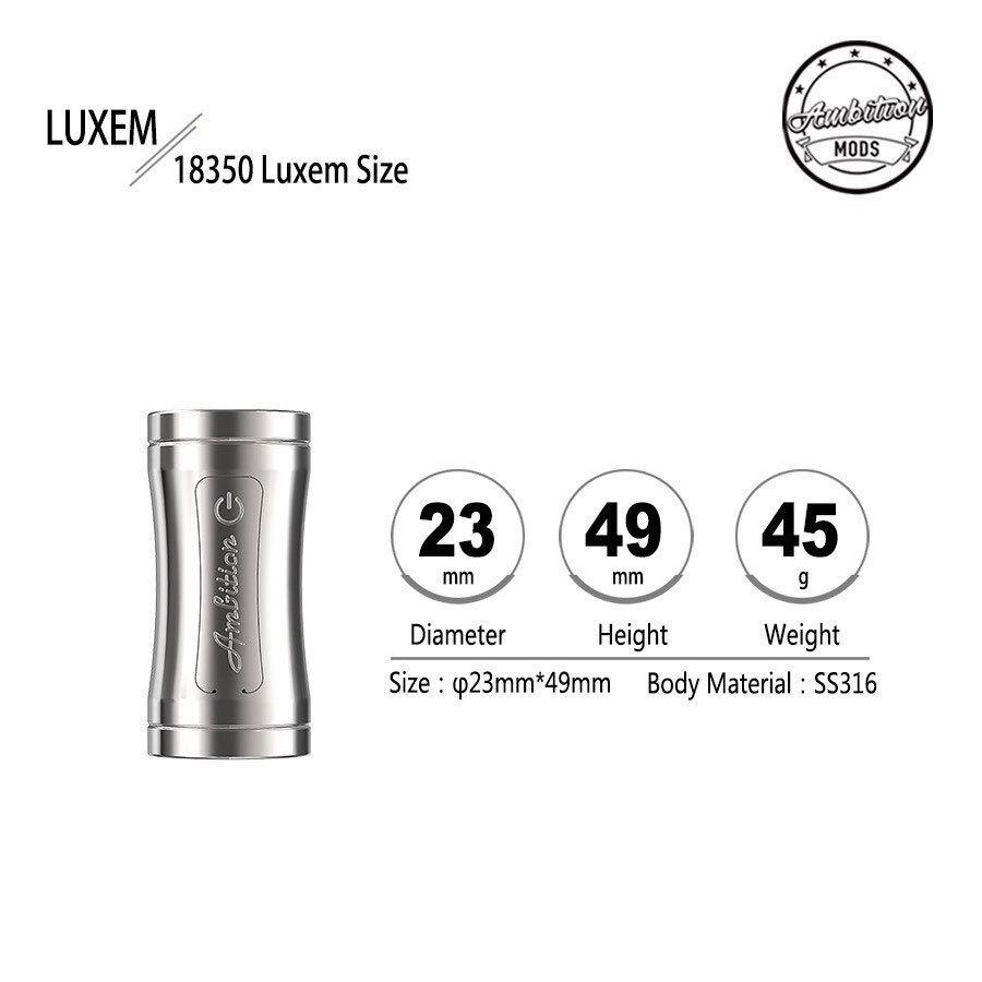 Ambition MODS (アンビションモッズ)LUXEM 18350/18650 tube mod SS : 電子タバコ専門店 ...