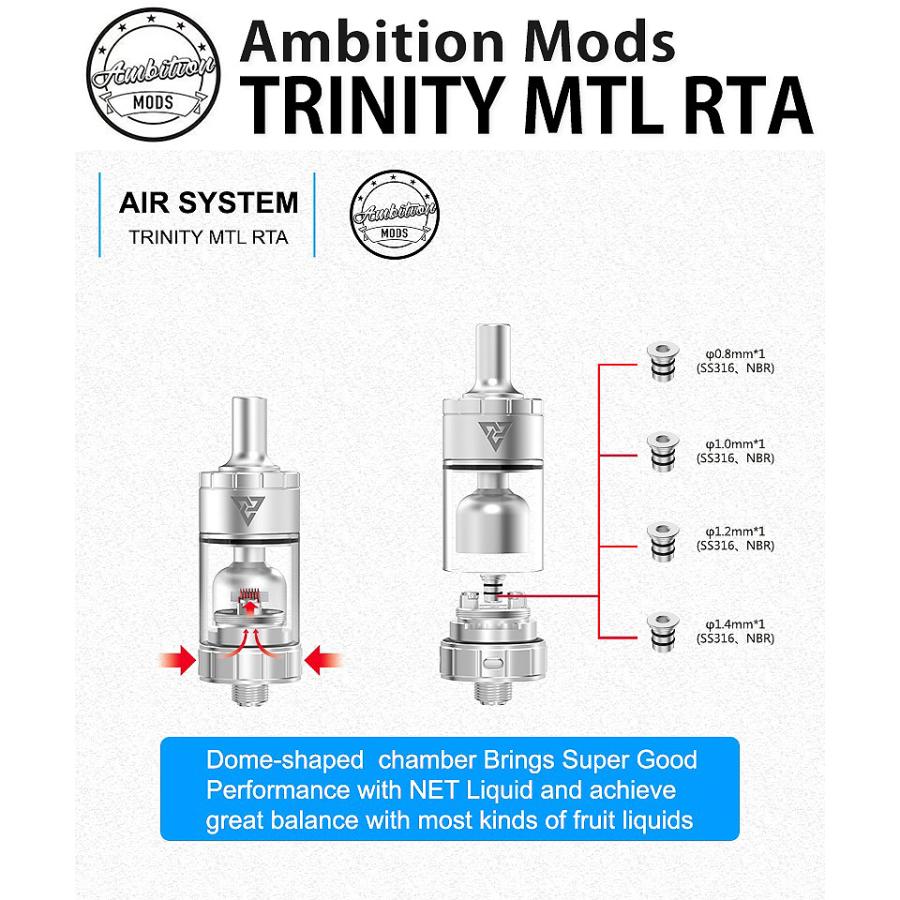 Ambition MODS アンビションモッズTRINITYトリニティ MTL RTA Black : 電子タバコ専門店 ZONOVAPER ...